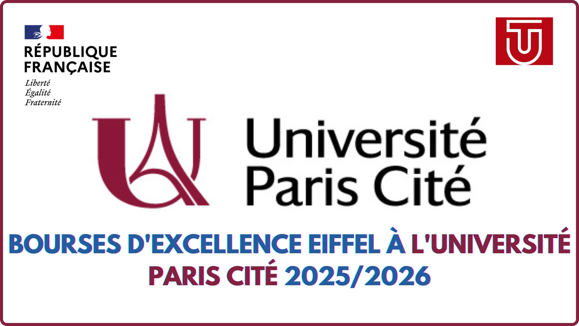 Bourses d'Excellence Eiffel 2025 à l'Université Paris Cité