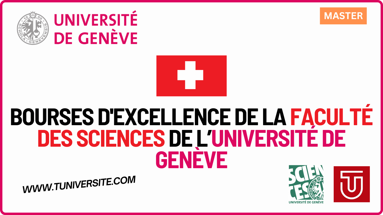 Bourses d'Excellence Master de l'Université de Genève en Suisse
