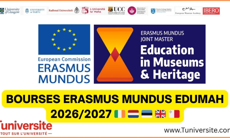 Bourses Erasmus Mundus EDUMAH 2026/2027
