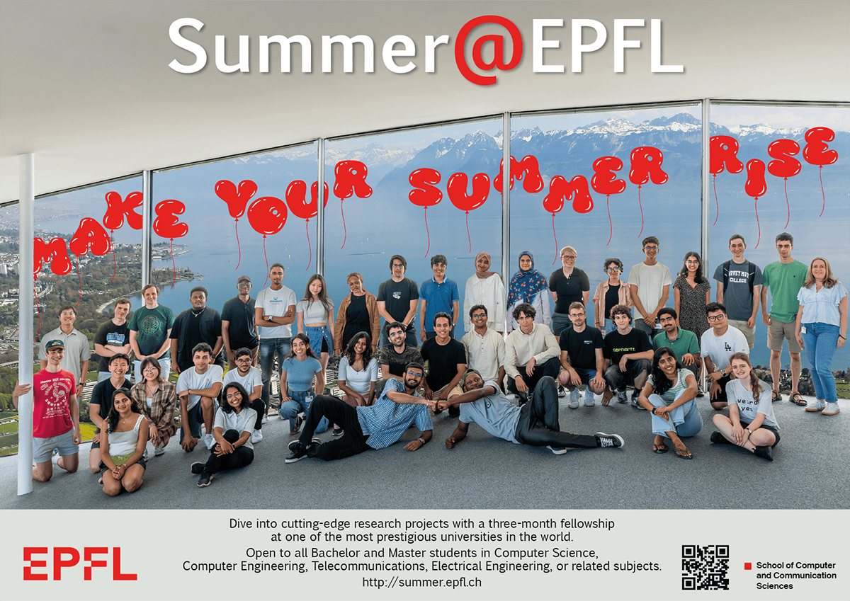Bourse Summer@EPFL de l'EPFL en Suisse 2026/2027
